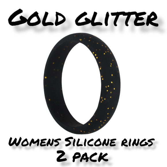Nobrand | Jewelry | Gold Glitter Silicone Rings | Poshmark